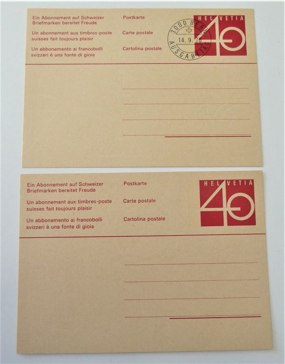 Postkarten mit 1.Tagstempel und postfrisch sowie Chargé-Br. (Gebraucht ...