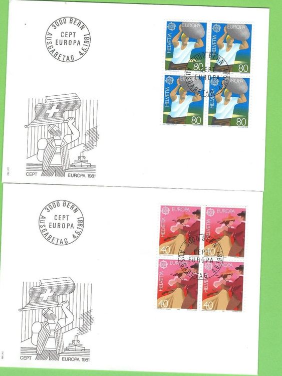 654+655, 2 FDC mit 4er-Block | Kaufen auf Ricardo