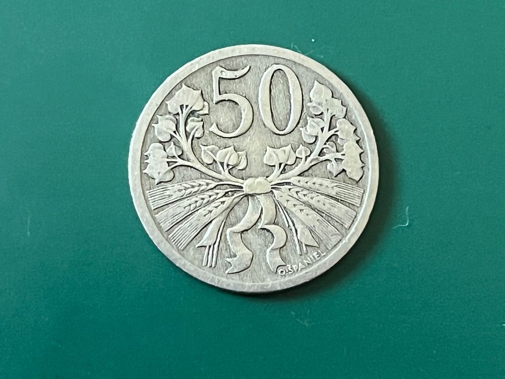 Seltene 50 Heller Münze Tschechoslowakei, Jahrgang 1922 (Gebraucht) in ...