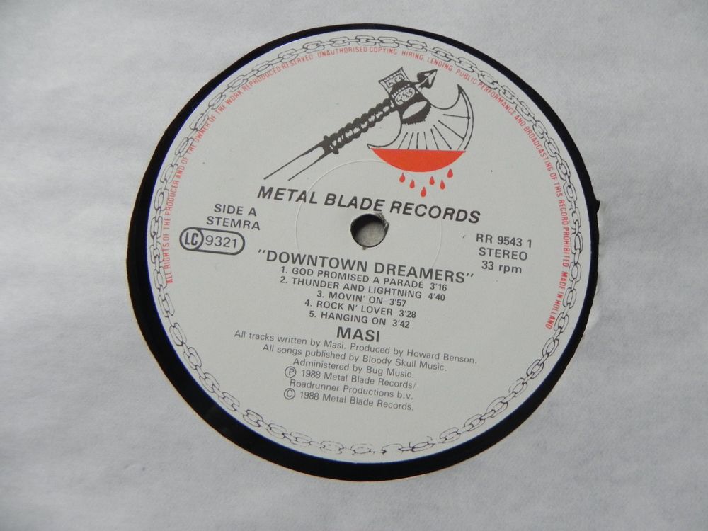 LP Italien Heavy Metal Band Masi 1988 Downtown Dreamers | Acheter sur ...