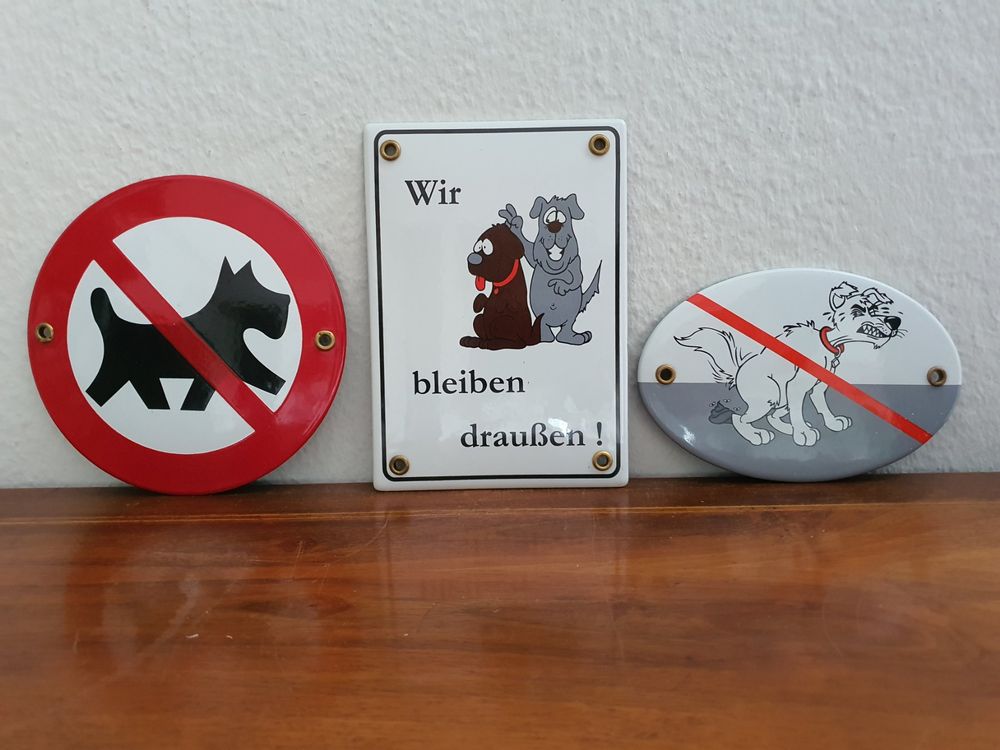 Emailschilder Hunde Verboten Kein WC Emaille Schild Retro | Kaufen auf ...