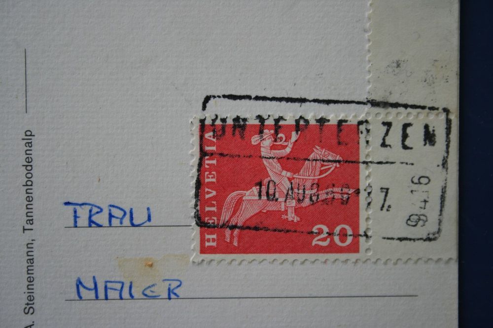 1966,UNTERTERZEN-Bahnpostst.a.Flumserber (Gebraucht) in Emmenbrücke für CHF 1.5 – mit Lieferung ...