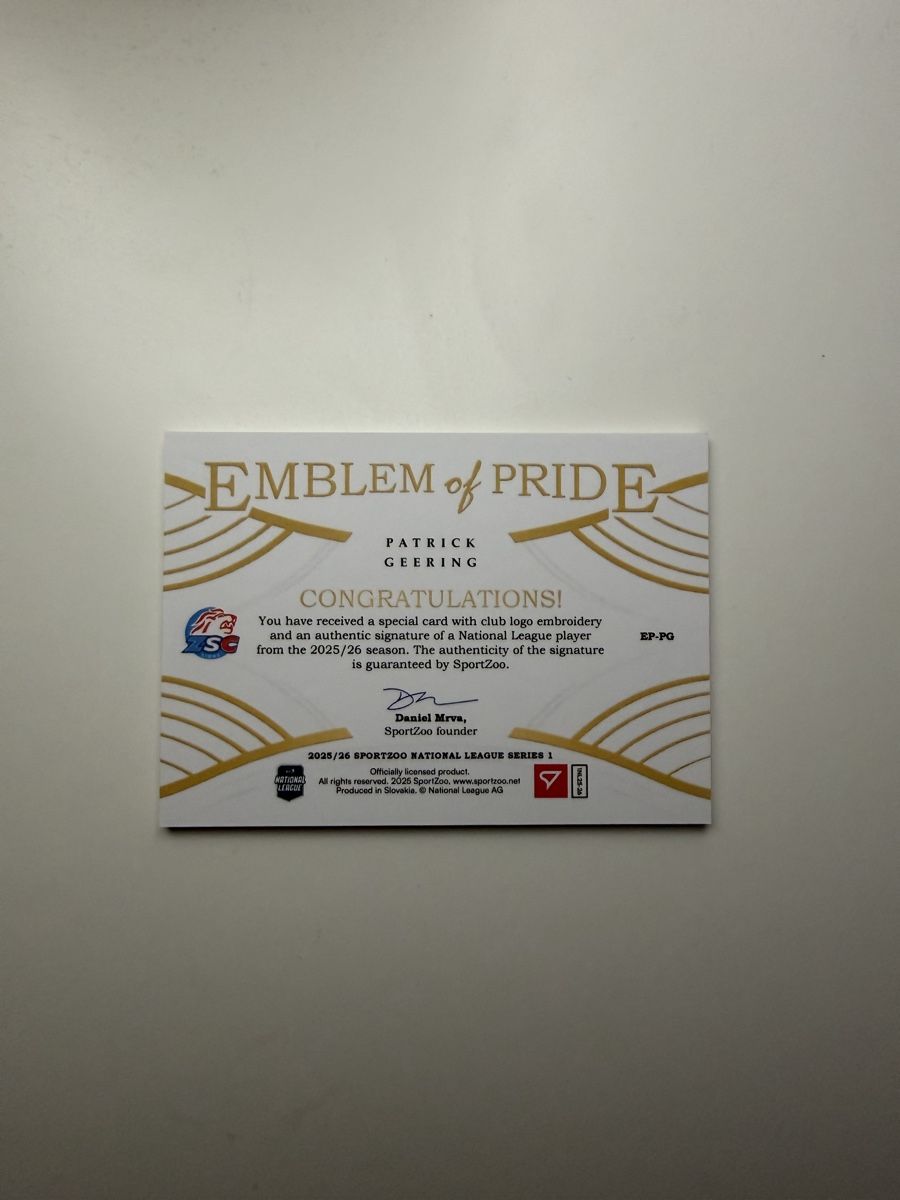 Patrick Geering - Emblem of Pride 14/15 - Sportzoo - ZSC (Neu (gemäss ...