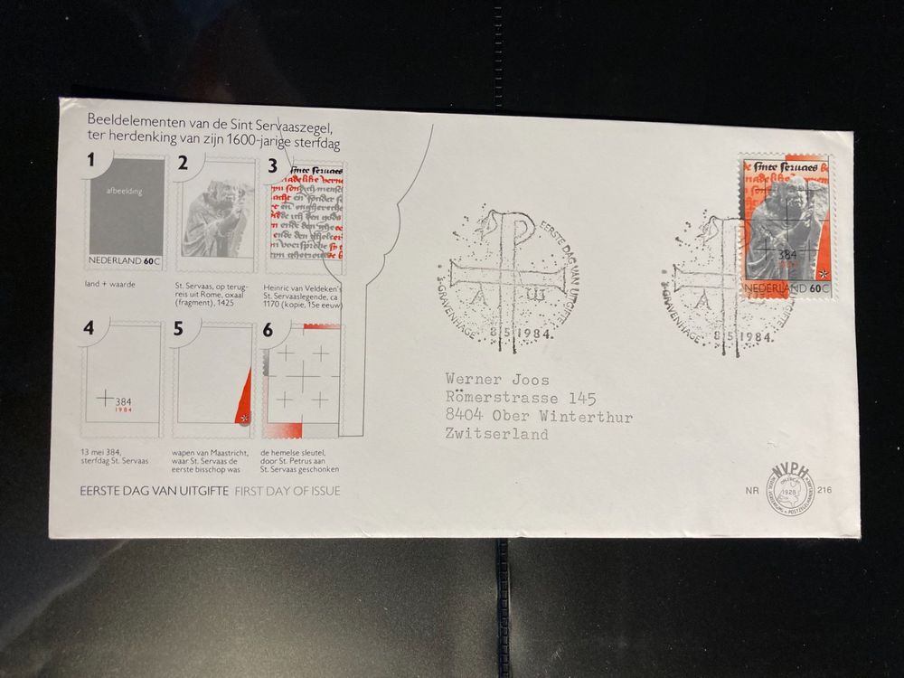 Niederlande 1984 illustrierter Ersttagsbrief hl. Servatius (Gebraucht) in Liestal für CHF 1 ...
