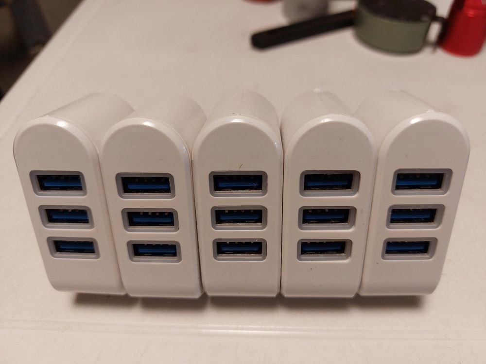 5x USB-Ladestation Mehrfachstecker Hub weiss (Neu (gemäss Beschreibung ...