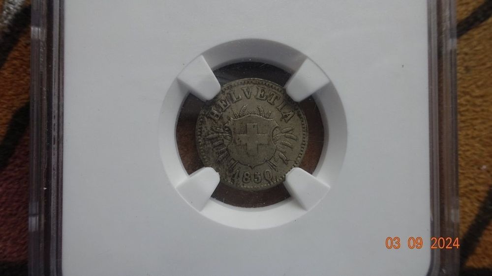 5 Rappen 1850 o.Mz - la plus rare des 5 Rp. VF30 (Gebraucht) in bassecourt für CHF 1790 – mit ...