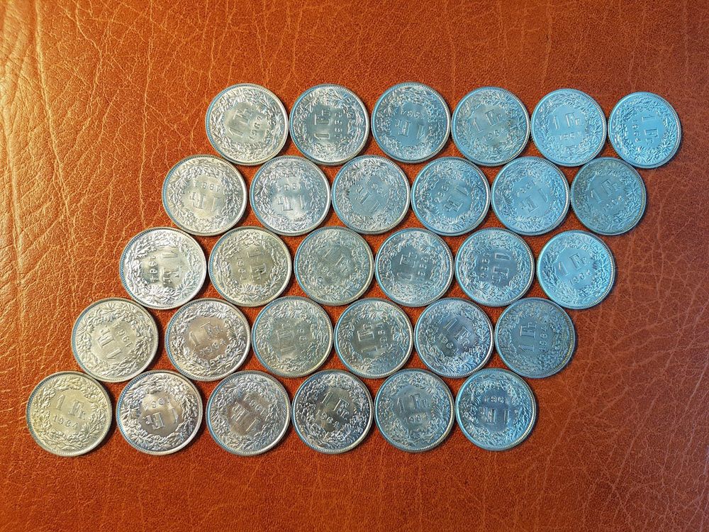 1 Franken 1964 Silber wenig zirkuliert / 30 Stück (Neu (gemäss Beschreibung)) in Worb für CHF 91 ...