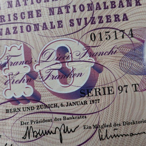 CH - Banknote Fr. 10.- Serie 97 T 015174 (Gebraucht) in Egliswil für CHF 2 – mit Lieferung auf ...