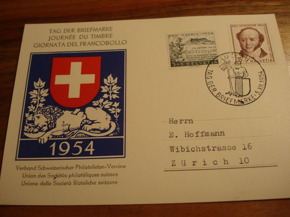 Karte Tag der Briefmarke 1954, Luzern (Gebraucht) in Niederwil AG für CHF 2.2 – mit Lieferung ...