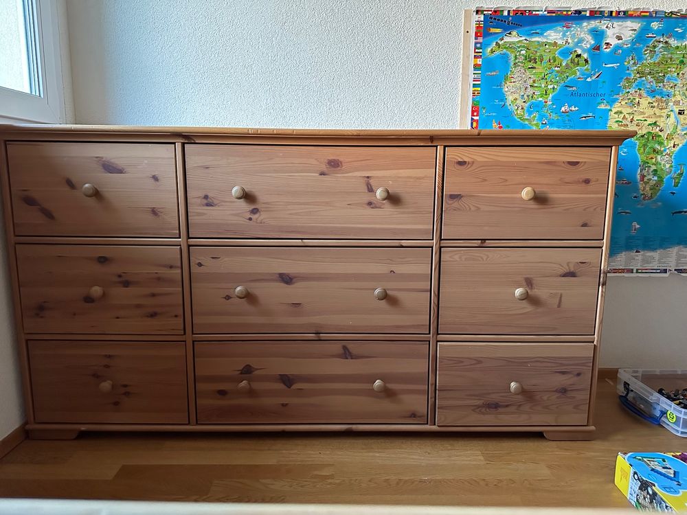 IKEA HURDAL Kommode in hellbraun aus Kiefernholz (Gebraucht) in Jonen ...