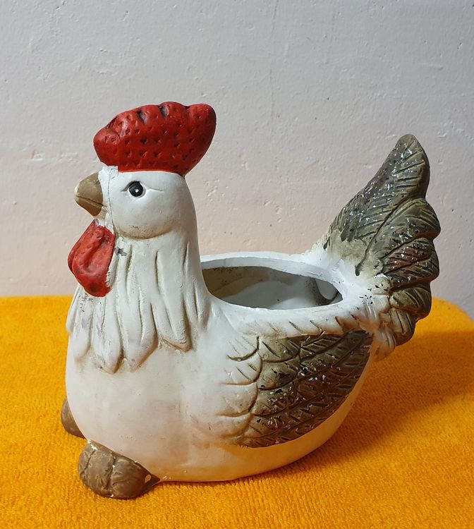Keramik Huhn für Bepflanzung Höhe ca. 15cm | Kaufen auf Ricardo