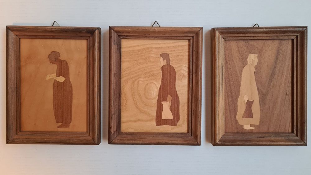 Drei sehr schöne, kleine «Intarsien-Holzbilder» | Acheter sur Ricardo