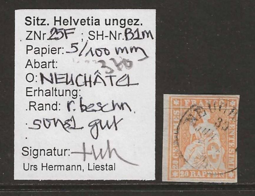 Strubel Nr. 25F, Randstück mit Befund (Gebraucht) in Gümligen für CHF 45 – mit Lieferung auf ...