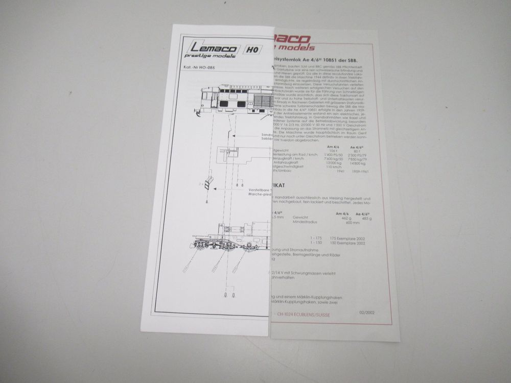 Lemaco H0-085 Gasturbinenlok Am 4/6 SBB CFF FFS Analog DC H0 (Gebraucht ...
