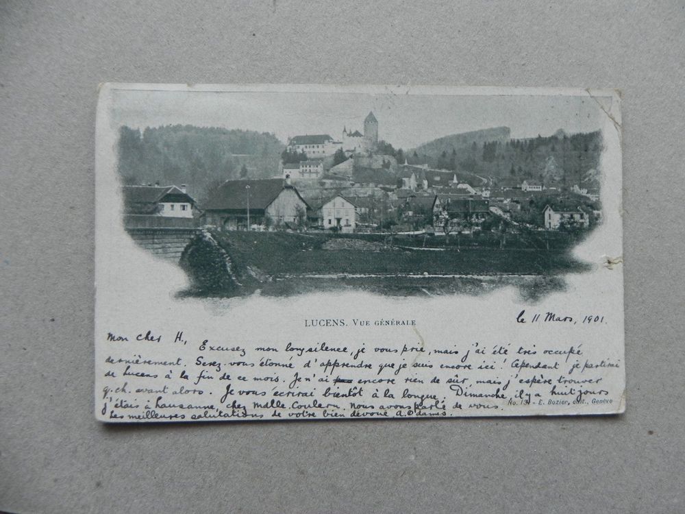 Carte Lucens VD 1901 Stab Stempel Ambul. (Gebraucht) in Siebnen für CHF ...