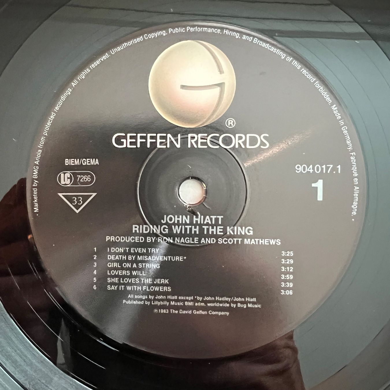 John Hiatt - Riding With The King / 1. D-Press. 1983 (Gebraucht) in ...