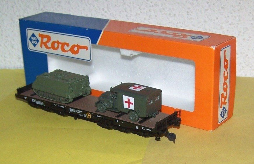 Roco H0 Schwerlastwagen Samms, DB, mit 2 Militär-Fahrzeugen | Kaufen auf Ricardo