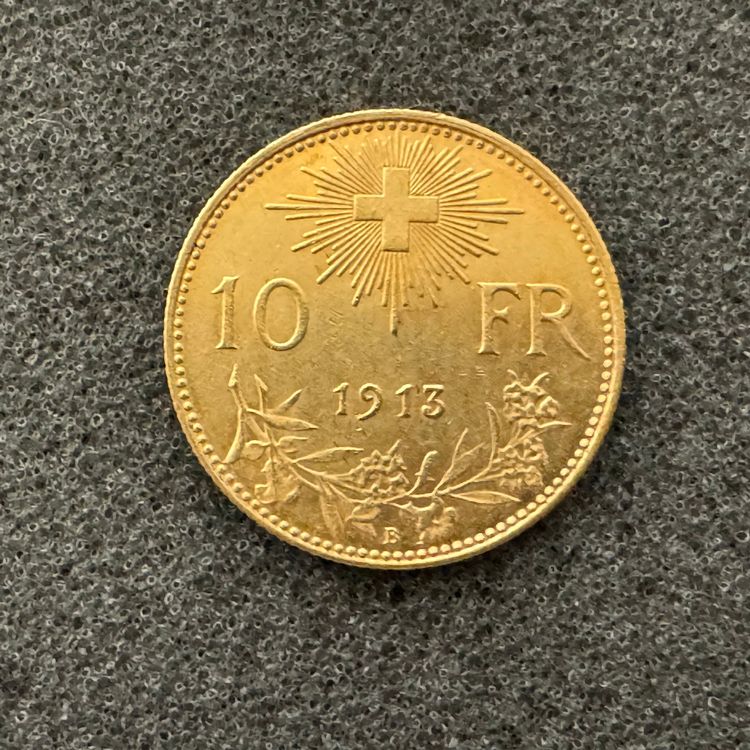 10 Franken Gold Vreneli 1913 (Gebraucht) in Reitnau für CHF 249 – mit Lieferung auf Ricardo kaufen