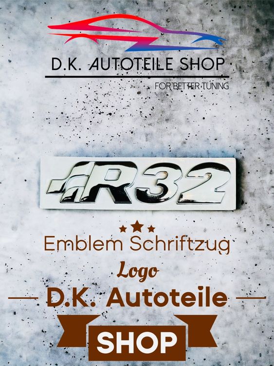 VW R32 Emblem Schriftzug Logo aus Metall NEU in Chrom | Kaufen auf Ricardo