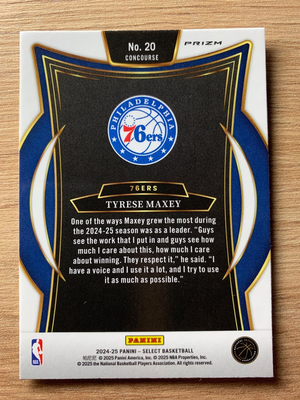 NBA Tyrese Maxey SCOPE PRIZM Concourse Select 24/25 (Gebraucht) in ...