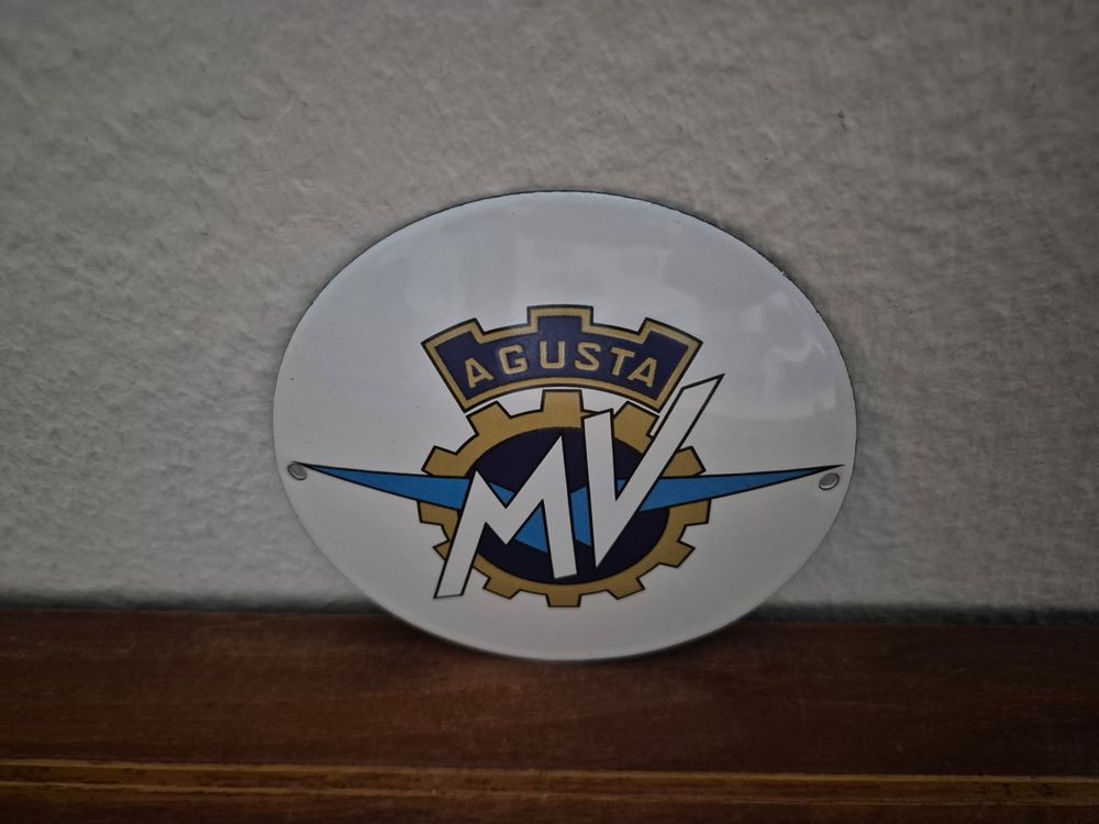 Emailschild MV Agusta Motorrad Werkstatt Logo Emaille Schild (Neu ...