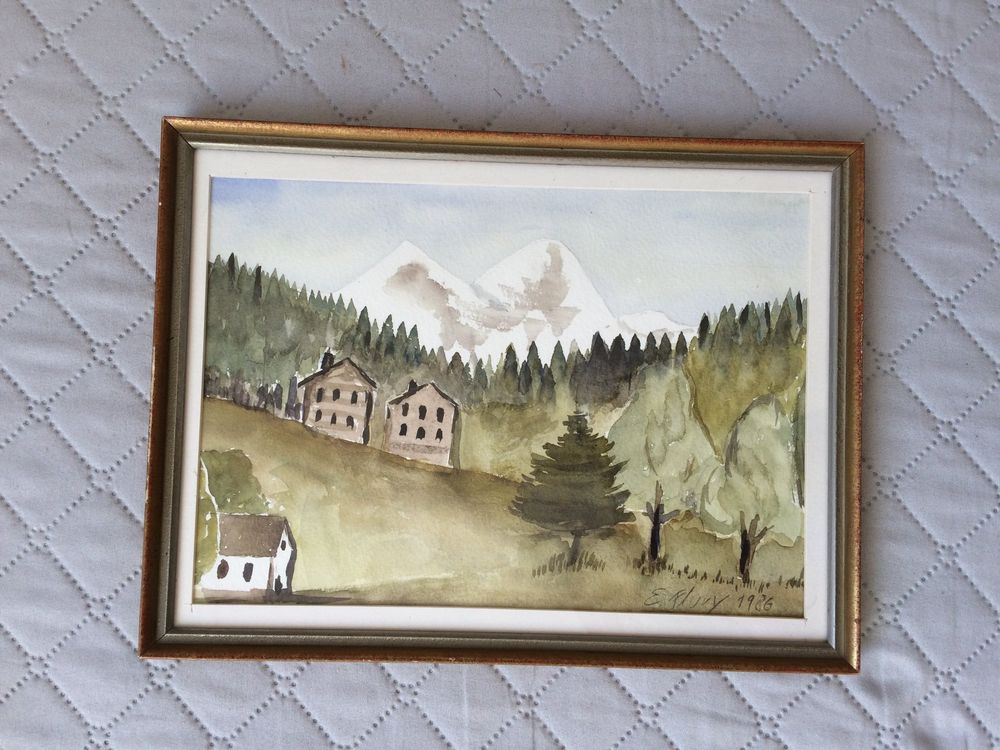 zwei alte Aquarelle mit Alpen Bergsee Motiven (Gebraucht) in Derendingen für CHF 23 – mit ...