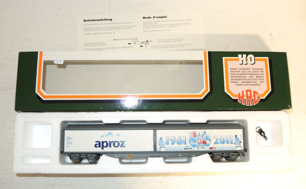 HAG Güterwagen 74051, "50 Jahren Aproz" H0, NEU (Neuf avec emballage d ...
