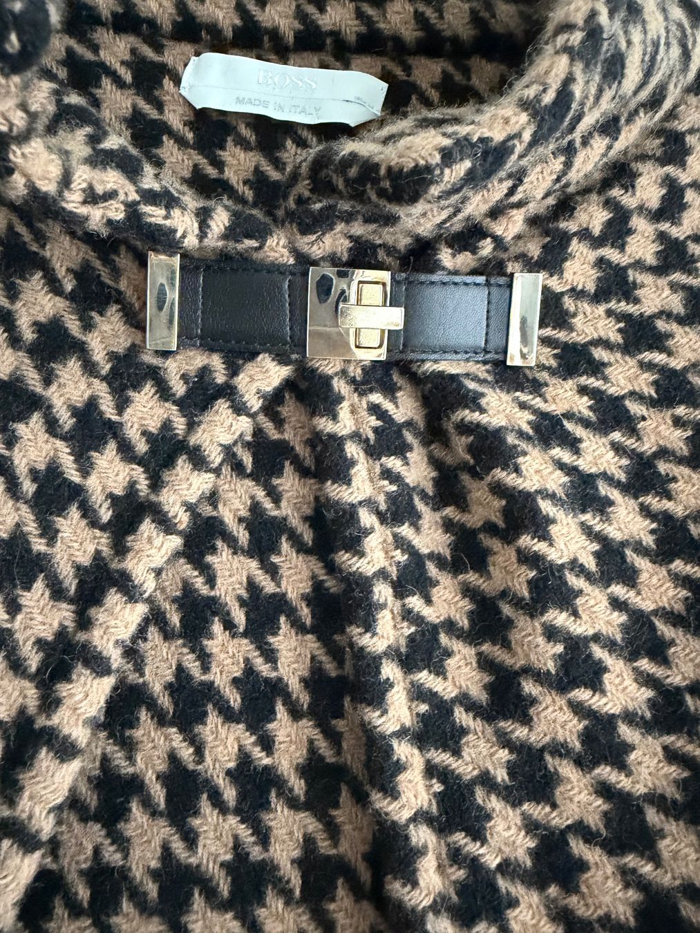 Hugo Boss Cape / Poncho mit Hahnentrittmuster, Herbst Look (Gebraucht ...