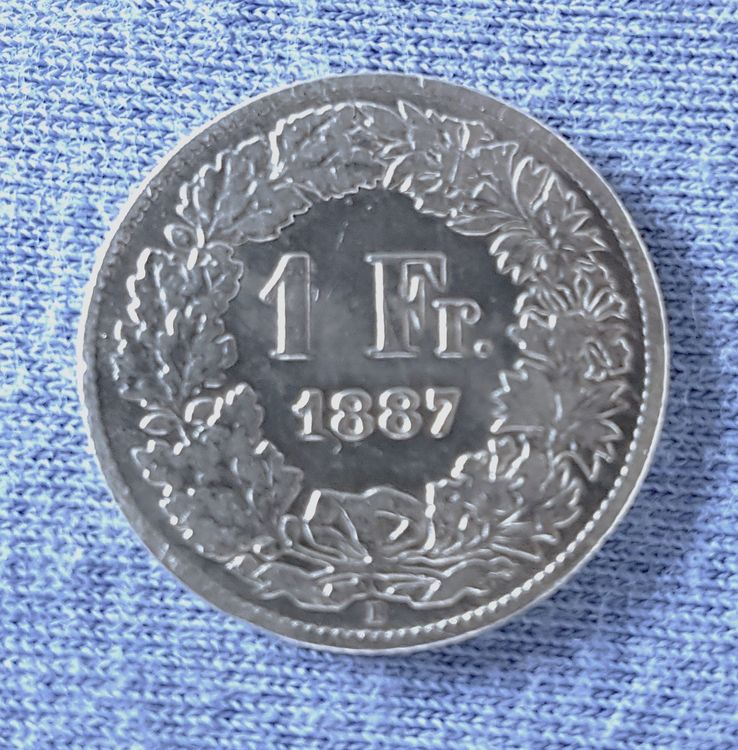 1 Franken 1887 uralte und seltene Silbermünze ab nur 1 Fr !! | Kaufen auf Ricardo