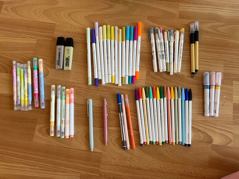 Bunte Stifte Filzstifte Textmarker Set Schule Büro Zeichnen | Kaufen ...