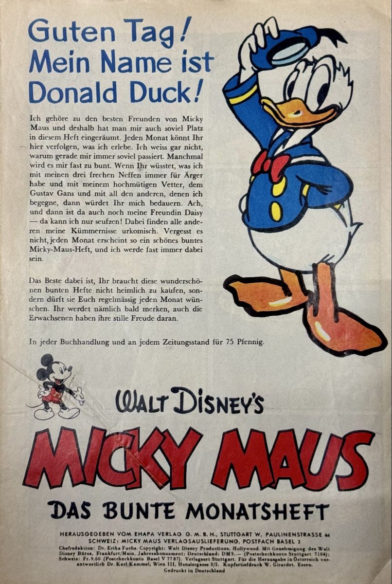 Micky Maus, September 1951 - Ein Sammlerstück! Rarität! (Gebraucht) in ...