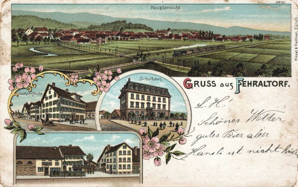 Gruss aus Fehraltdorf, Gasthof z. Hecht, Schulhaus | Kaufen auf Ricardo
