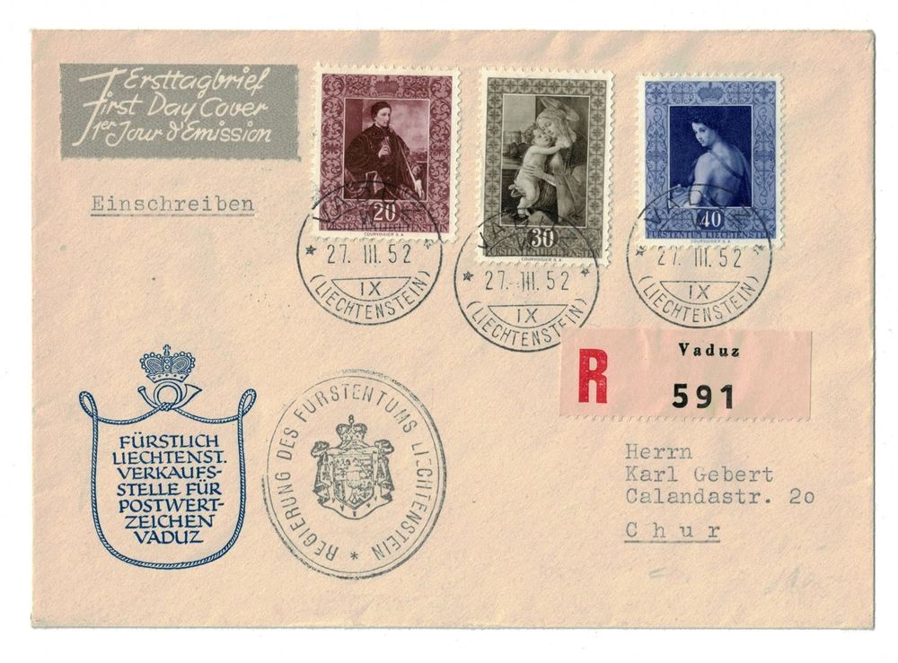 FL FDC 1952 illustriert Nr 250/52 | Kaufen auf Ricardo