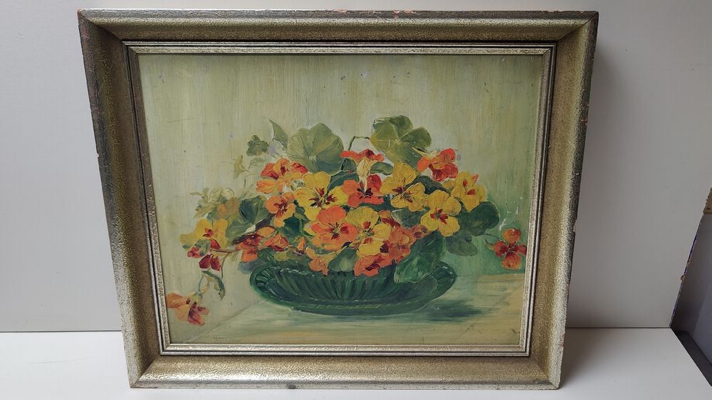 Florales Gemälde | signiert C.Weber | Kaufen auf Ricardo