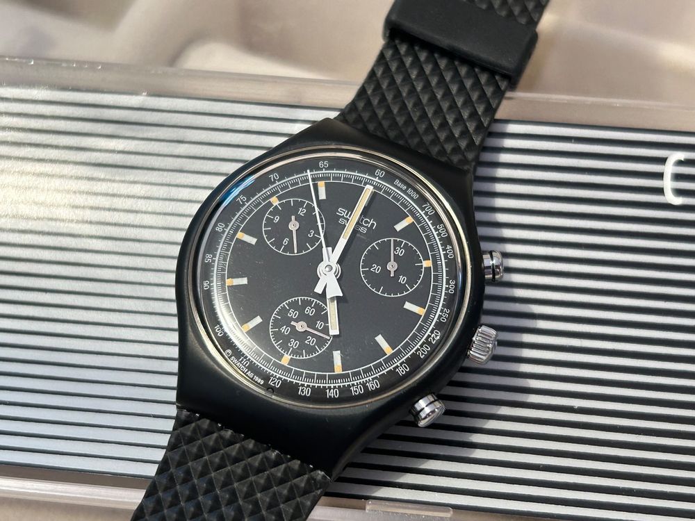 Swatch chronograph SCB100 BLACK FRIDAY neuve 1990 fonctionne | Kaufen ...