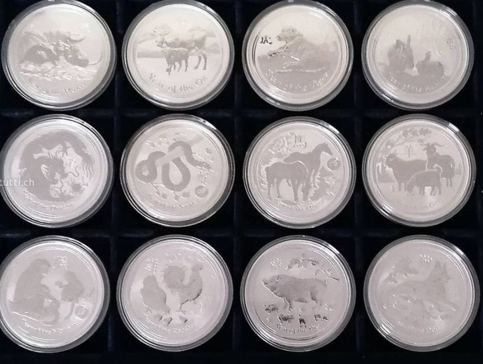 Münzen Lunar II Serie 12 x1 Oz Silber, Lunar II Komplett Set | Kaufen ...