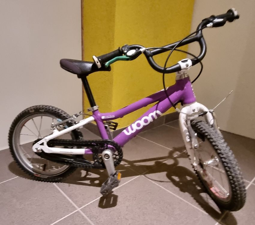 Woom 2 Kinderfahrrad, lila weiss 14 Zoll | Kaufen auf Ricardo