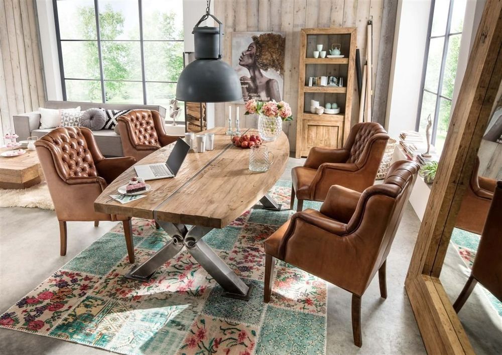 Teakholz Tisch Massiv Elipse Tischplatte 6cm m. Alu Stripe (Neu und originalverpackt) in Näfels ...