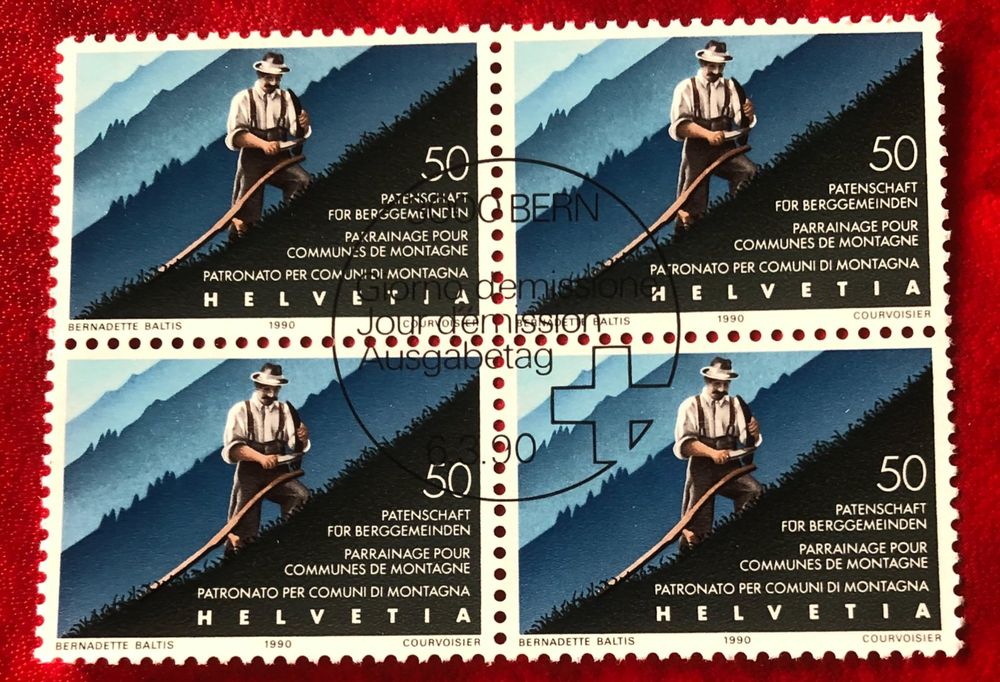 4 er Block Nr.787 mit Stempel Bern (Gebraucht) in Aarau für CHF 0.5 ...