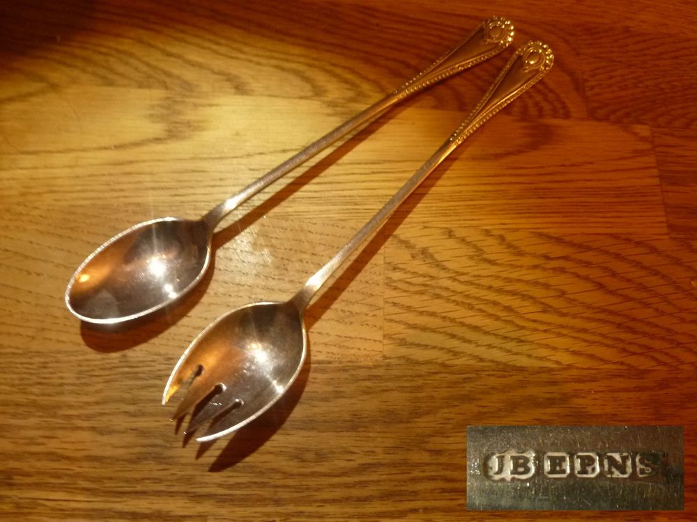 JB EPENS Sheffield England Dessert Eis Gabel Löffel Silbern (Gebraucht ...