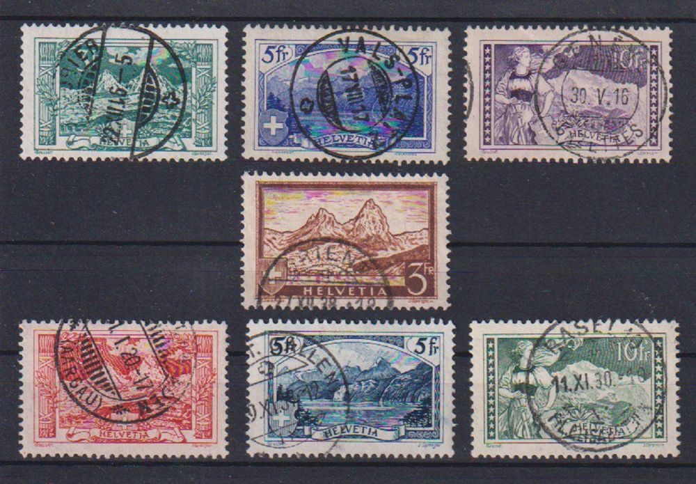 1914-1931, Satz Gebirgslandschaften, alle sauber gestempelt. (Gebraucht) in Reinach BL für CHF 5 ...