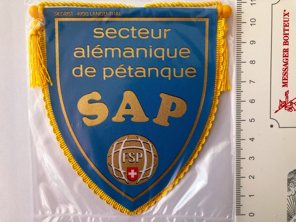 Vintage Fanion/Wimpel SAP Secteur alémanique de pétanque (Neu und originalverpackt) in Gland für ...
