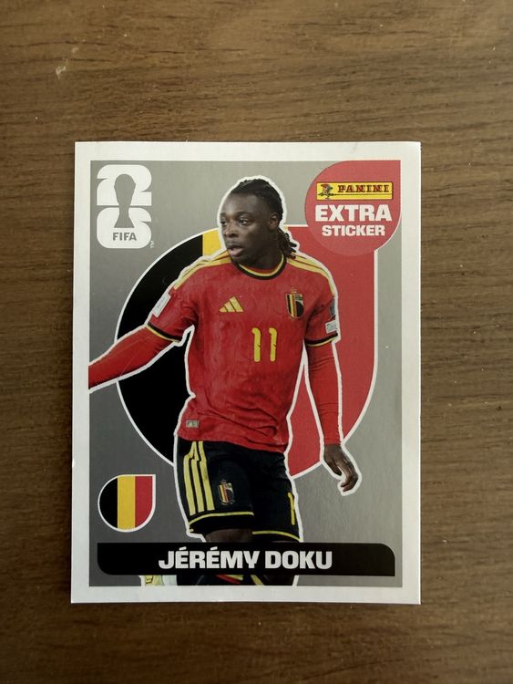 Panini WM 2026 Extra Sticker JÉREMY DOKU Silver (Neu (gemäss ...