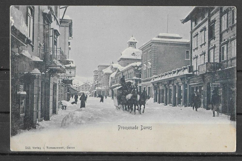 GR Davos Promenade 1911 mit Pferdeschlitten-Kutsche | Kaufen auf Ricardo