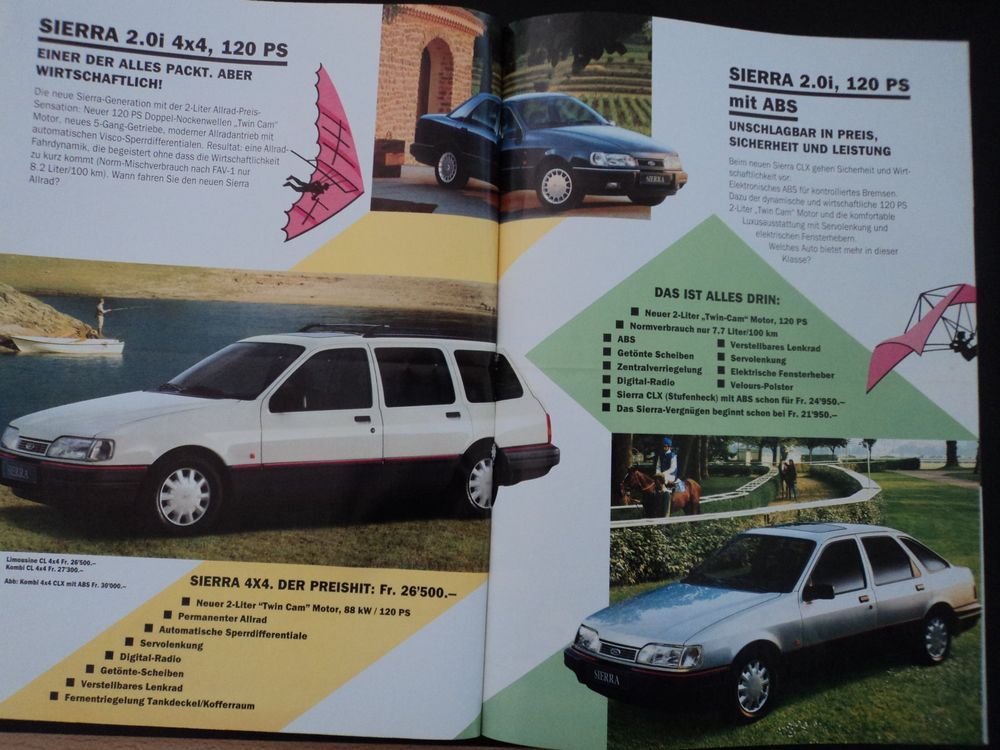 Prospekt Ford Sierra mit Cosworth 1990 (Gebraucht) in Schwarzenburg für CHF 12 – mit Lieferung ...