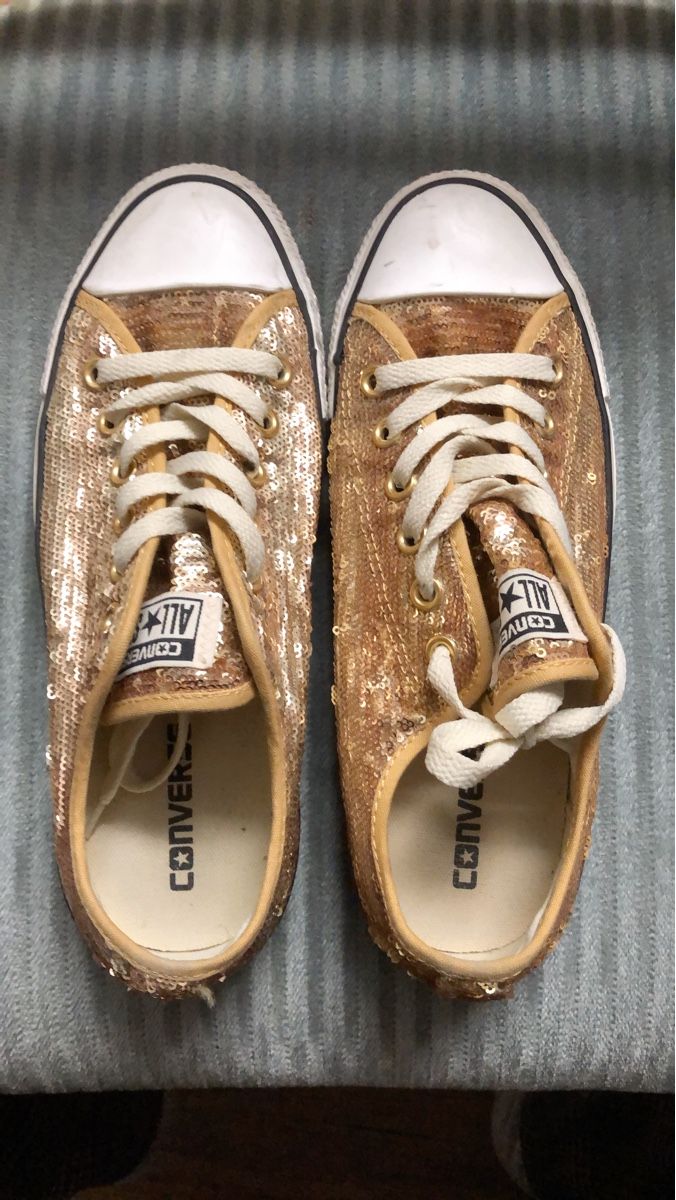 Glitzer Converse All Stars, Grösse 40, Gold - Top Zustand (Gebraucht ...