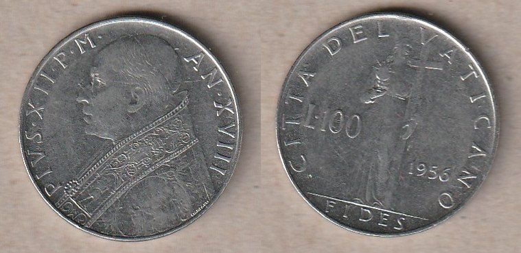 Vatikan, Pius XII, 100 Lire 1956 | Kaufen auf Ricardo