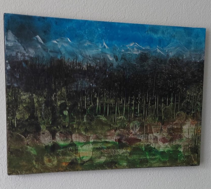 Gemälde Wald & Berge von mir selbstgemalt 33×46 (Neu (gemäss Beschreibung)) in Riehen für CHF 35 ...