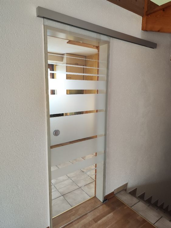 Glasschiebetür mit Beschlag, Top Zustand (Gebraucht) in Wohlen AG für ...