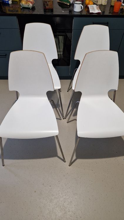 4 Vilmar Ikea Stühle weiss 18700 (Gebraucht) in für CHF 10 – nur ...
